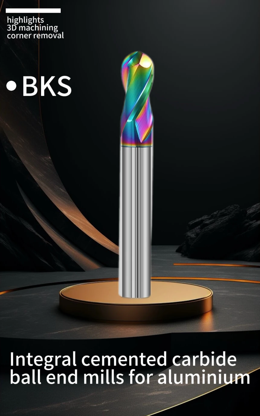 Bks High Gloss Aluminum Carbide Ball End Mills High-gloss Carbide ...