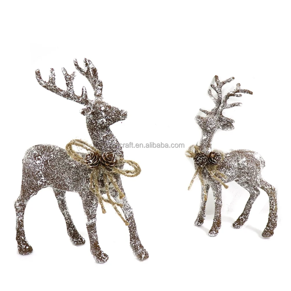 12 Inch Christmas Reindeer Spray Snowy Indoor Home Mall Table ...