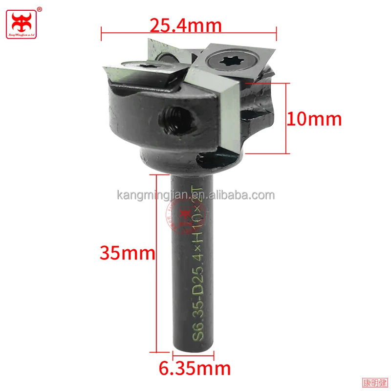 1pc 8mm Shank Replaceable Blade Planing Bit Face End Milling Cutter Insert-style Spoilboard Cnc ...