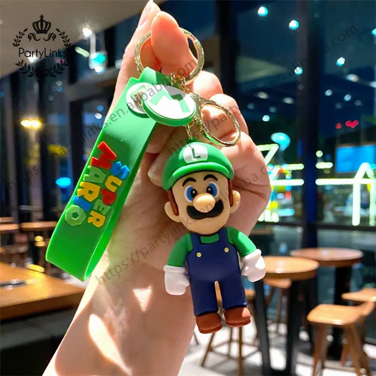 Super Mario 3d Cartoon Keychain Mario Bros Luigi Toad Yoshi Bowser ...