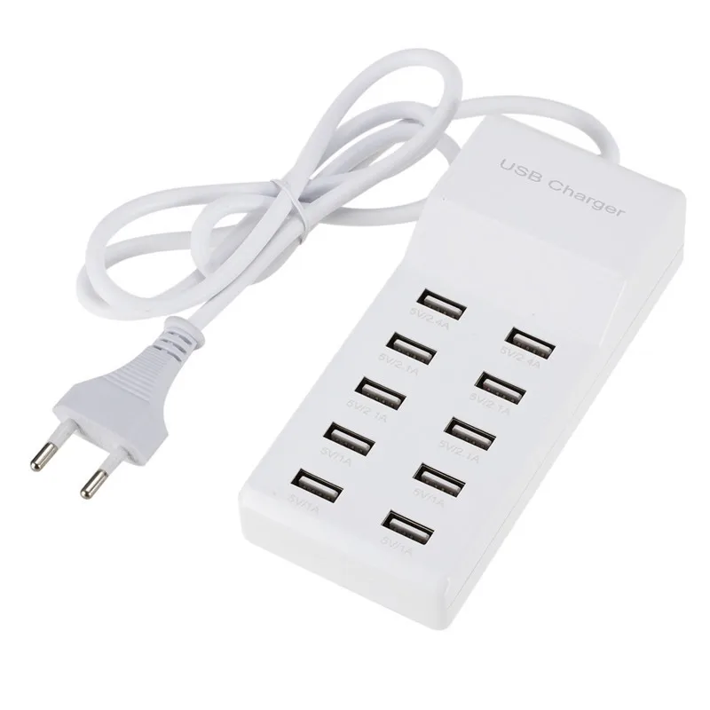 Multi-port Usb Charger 10-port Charger Ac Fast Charge 5v12a Smartphone ...