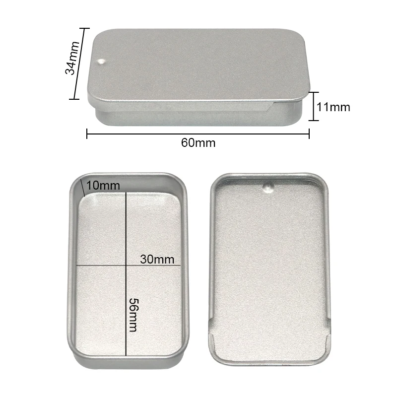 Custom Empty Flat Slide Tin Containers for Various Uses