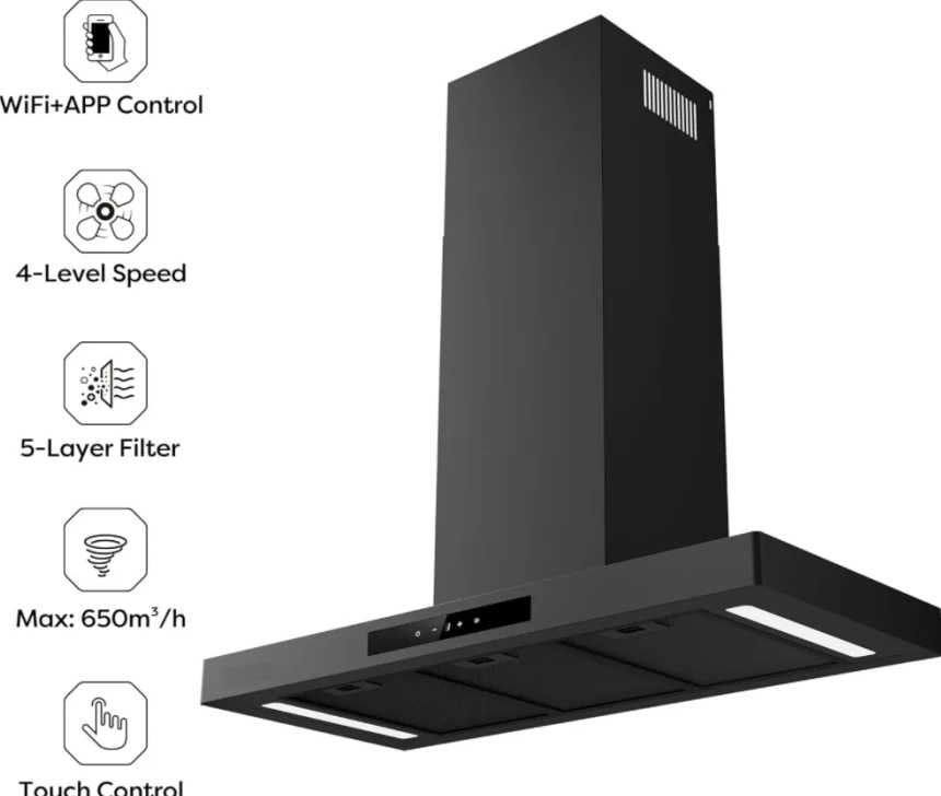 Variable frequency smoker 900mm T-Shape Home Appliance Cooker Hood ...