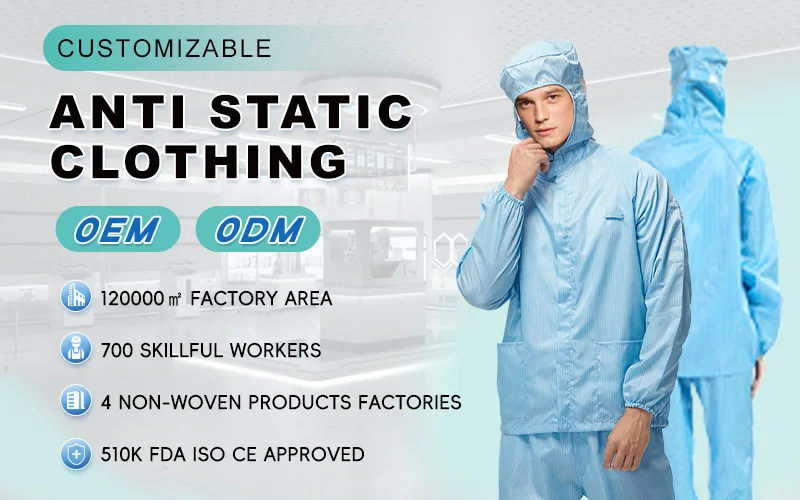 Esd Cleanroom Coverall Anti Static Smock Reusable Food Factory Reusable ...
