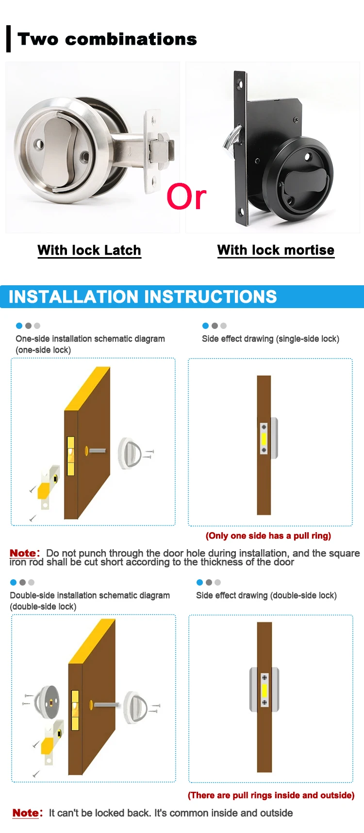 Stainless Steel Screw Concealed Square Cavity Slider Fitting Double ...