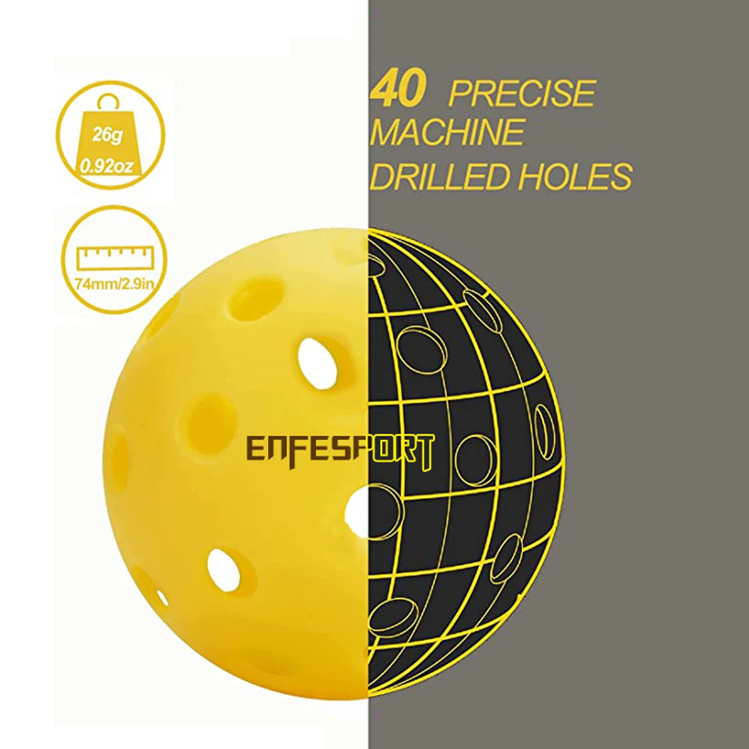 Pickleballs USAPA Standard Pickle Balls Competition Seamless Pickleball ...