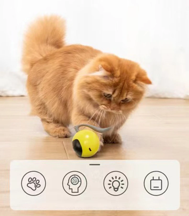 Automatic Smart Cat Toy Jumping Ball Self Interactive Electric Rotating ...