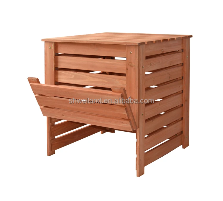 ACQ Outdoor Compost Bin - Weather Resistant Wooden Composter