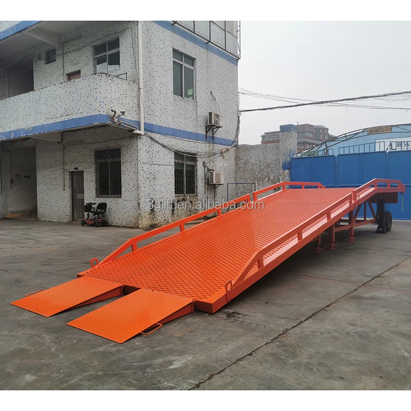 10 Ton Mobile Yard Loading Ramp Adjustable Height Forklift Container ...