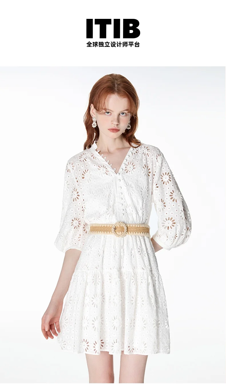 Itib&iem Designer Resort Style Maxi Dress Embroidered Fairy Dress With ...