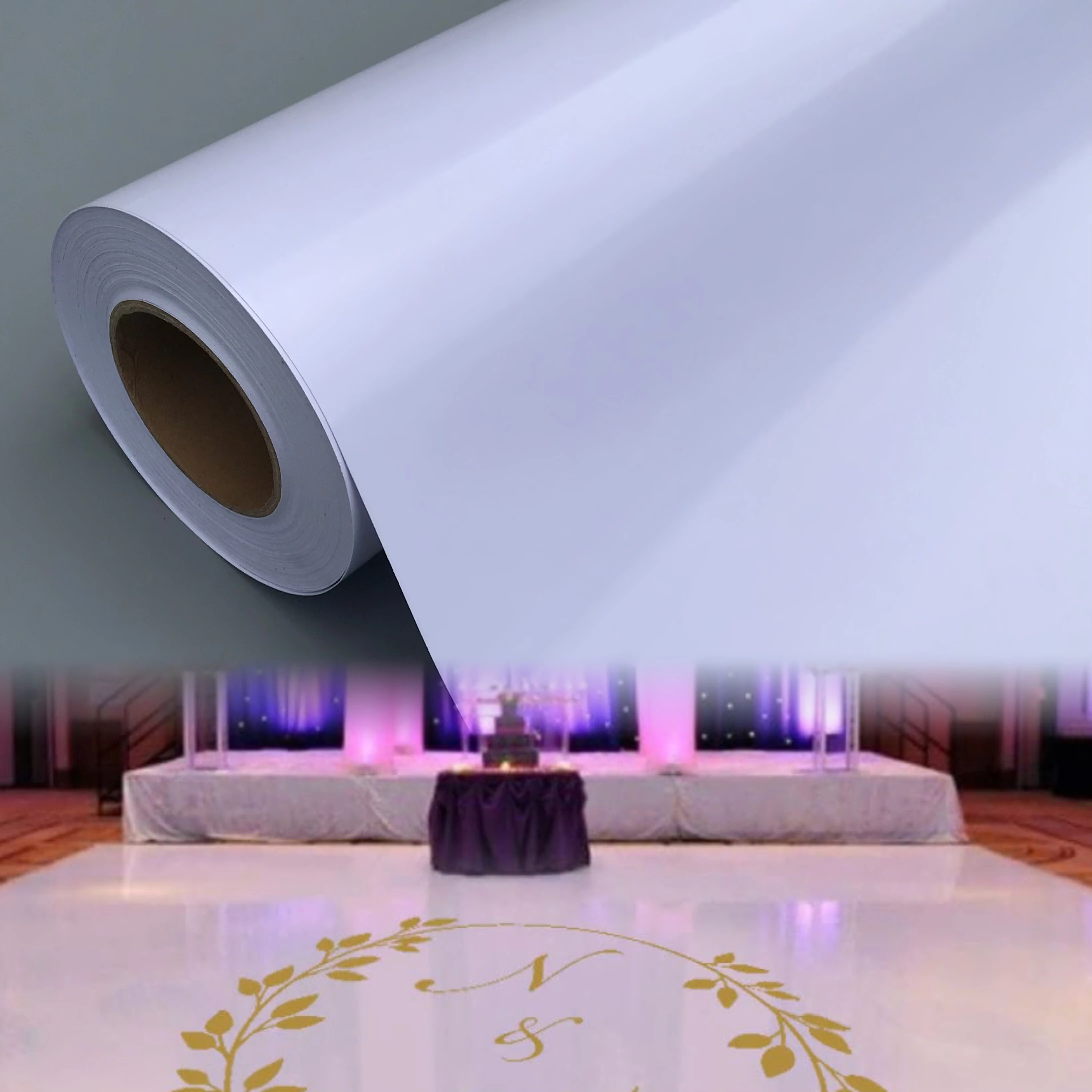 Printable Pvc Sticker Roll Advertising Wedding Dance Floor Wrap Eco ...