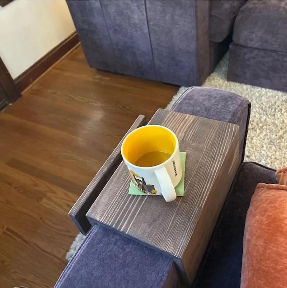Diy Arm Rest Table With Magazine Stand Modern Wood Armrest Table Wooden ...