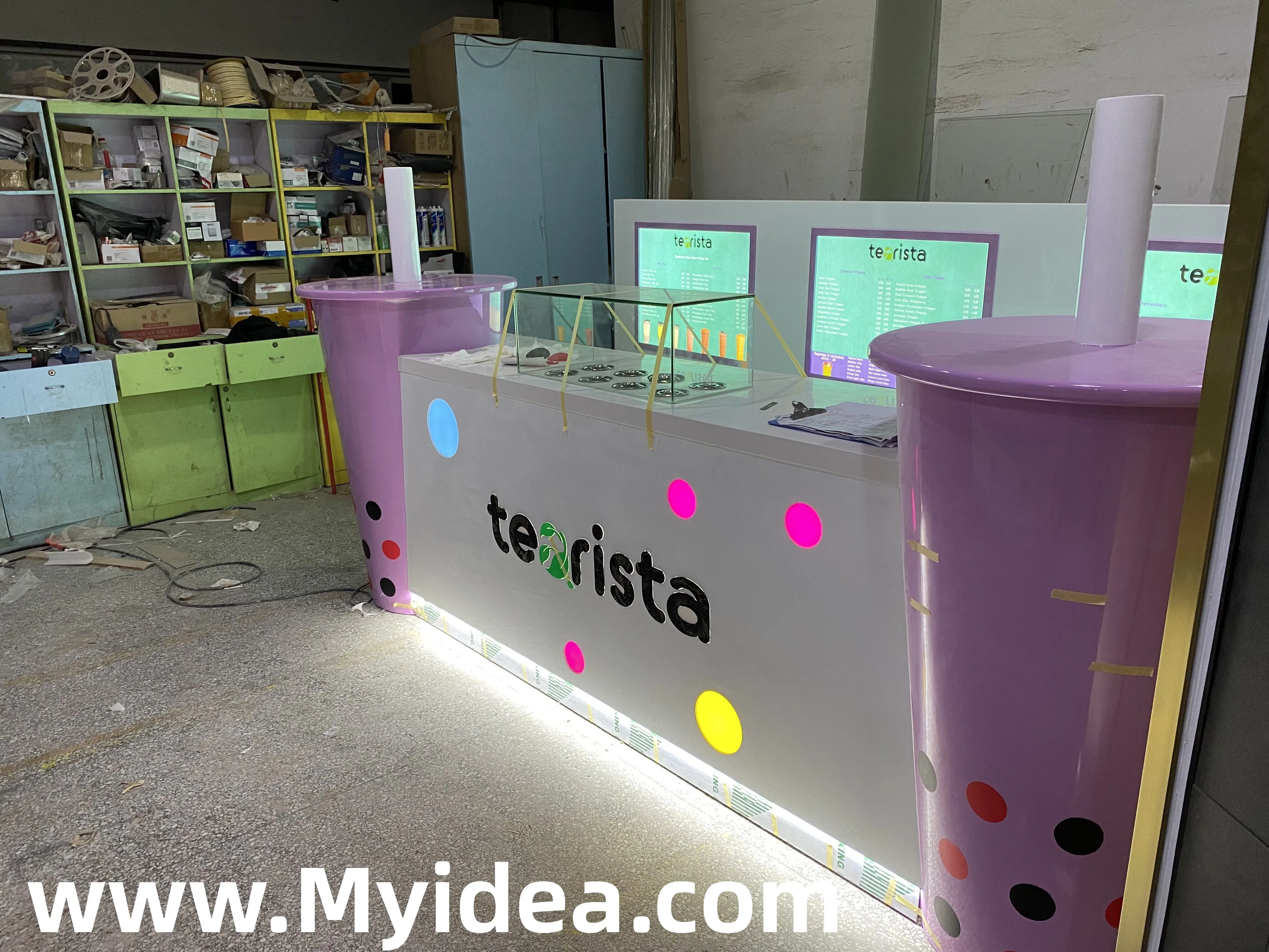 Custom Black Kiosk Cover with Lock, 10x18ft Size, Backlit Acrylic Logo ...