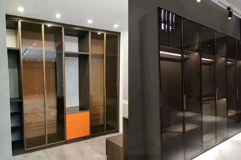 Modern Stylish Frameless Cabinet Closet Glass Frame Profile Aluminum ...