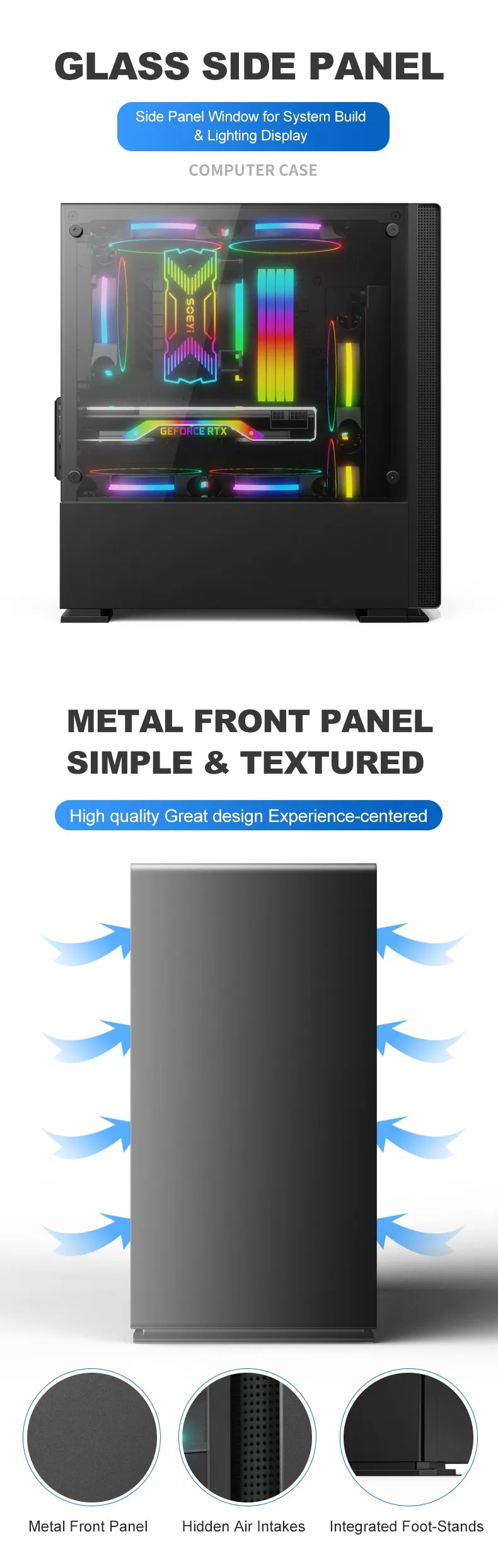 Soeyi Mid Tower Gaming Computer Micro Atx White/black/pink Oem Pc ...