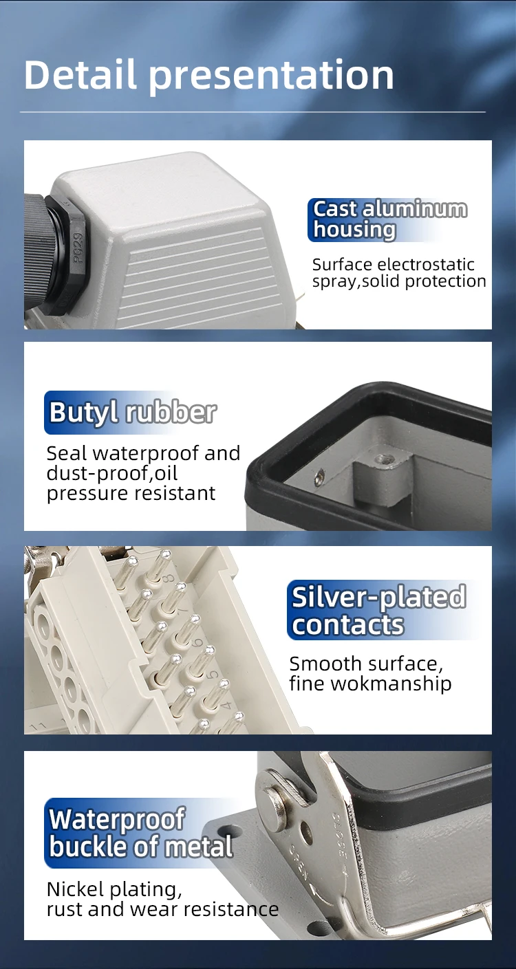 Svlec 24 Pin Hdc-he-024 Rectangular Heavy Duty Connector For Hot Runner ...