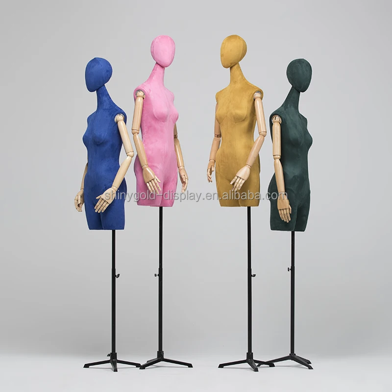 Rotatable Female Model Props Wood Color Hand Half Body Clothing Store ...