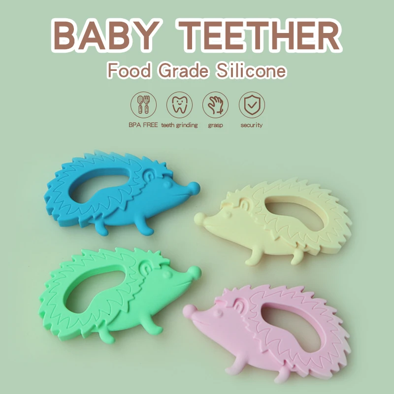 New Arrival Bpa Free Silicone Cartoon Hedgehog Teething Toys Animal ...