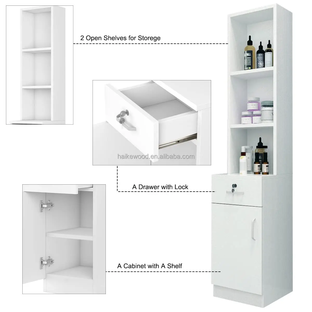 Salon Beauty Storage Cabinet,Equipment Salon Barber Cabinet With 5 ...