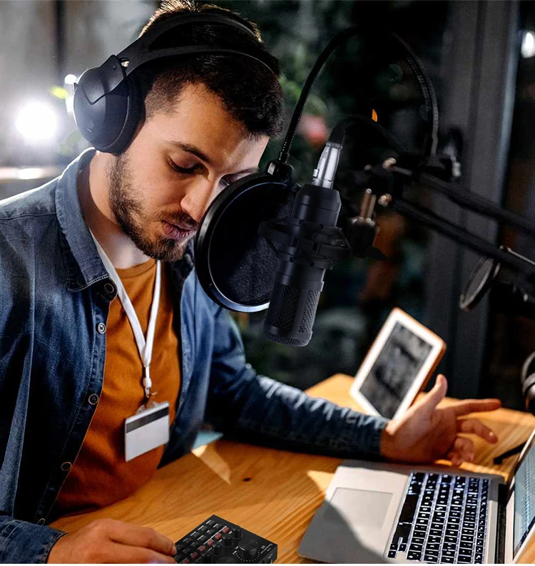 Bm 800 Studio Condenser Microphone Bundle Sound Card Set For Webcast ...