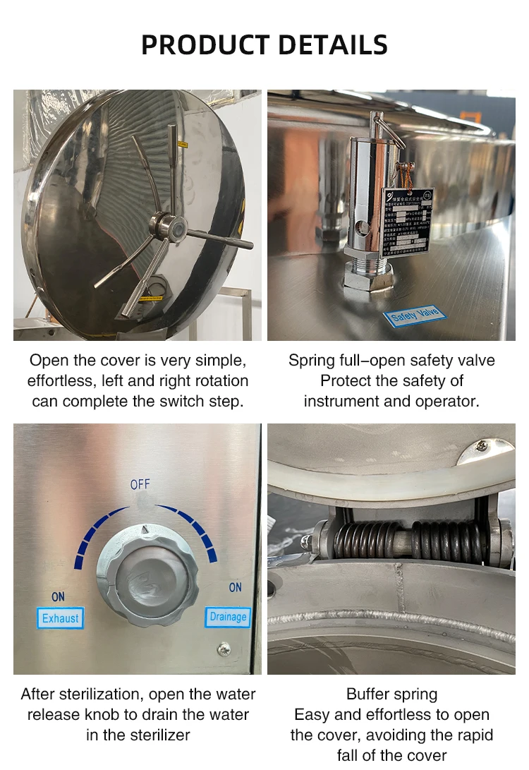 200 Liter Vertical Autoclave Steam Sterilizer For Aluminum Cans Mushroom Substrate Sterilization ...