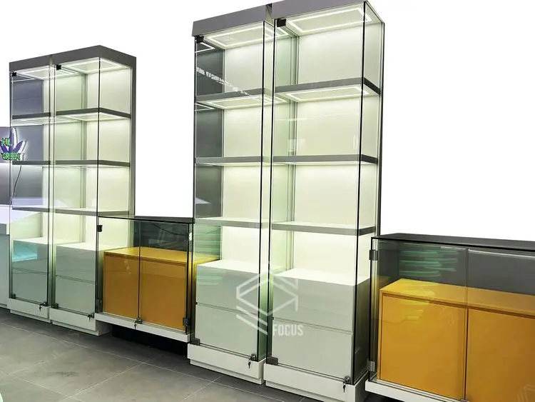 Custom Cigarettes Multiple Cabinet Rack - Glass Display