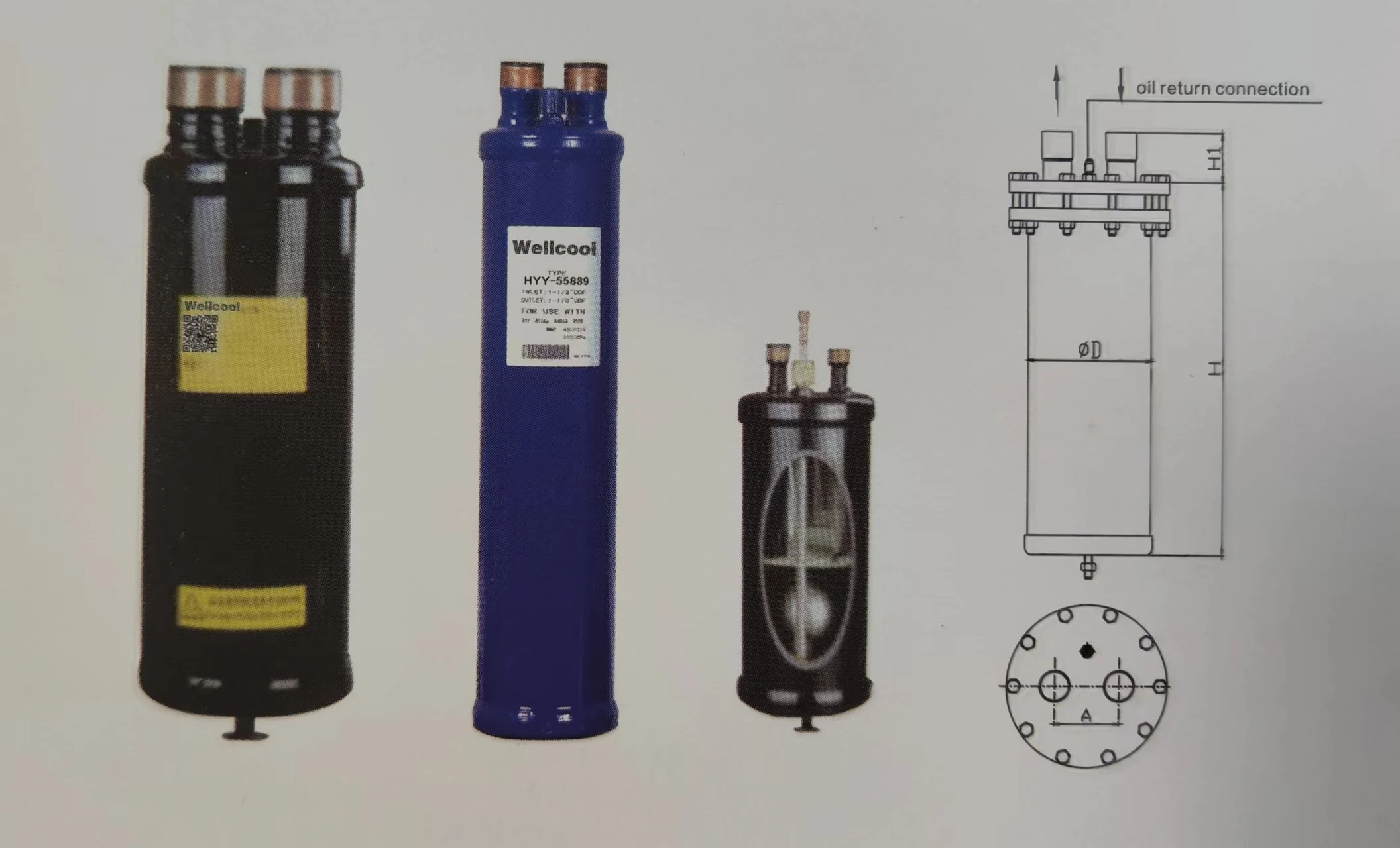 High Performance Vertical Type Refrigerant Liquid Receiver Tank Liquid ...