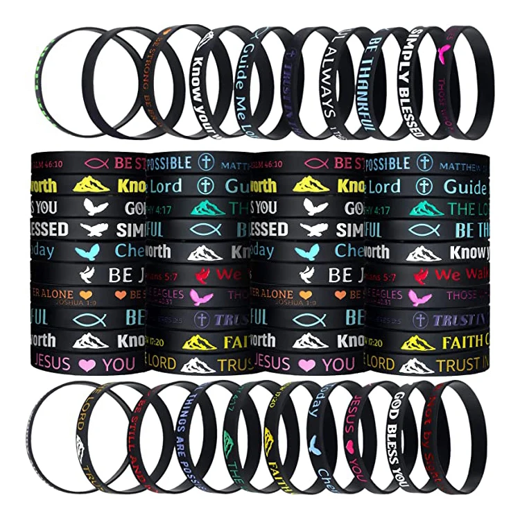 Wholesale Custom New Design Multicolor Christian Silicone Bracelet ...