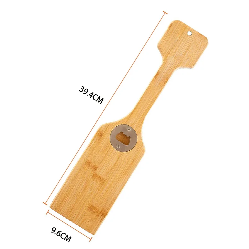 Luxury Eco-friendly Outdoor Bamboo Bbq Brush Scraper With Bottle Opener ...