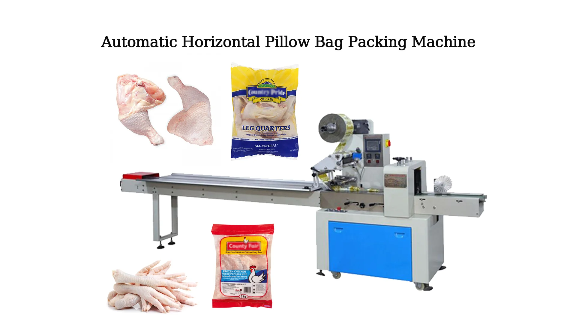Kapack Automatic Frozen Food Chicken Chunky Granules Horizontal Pillow ...