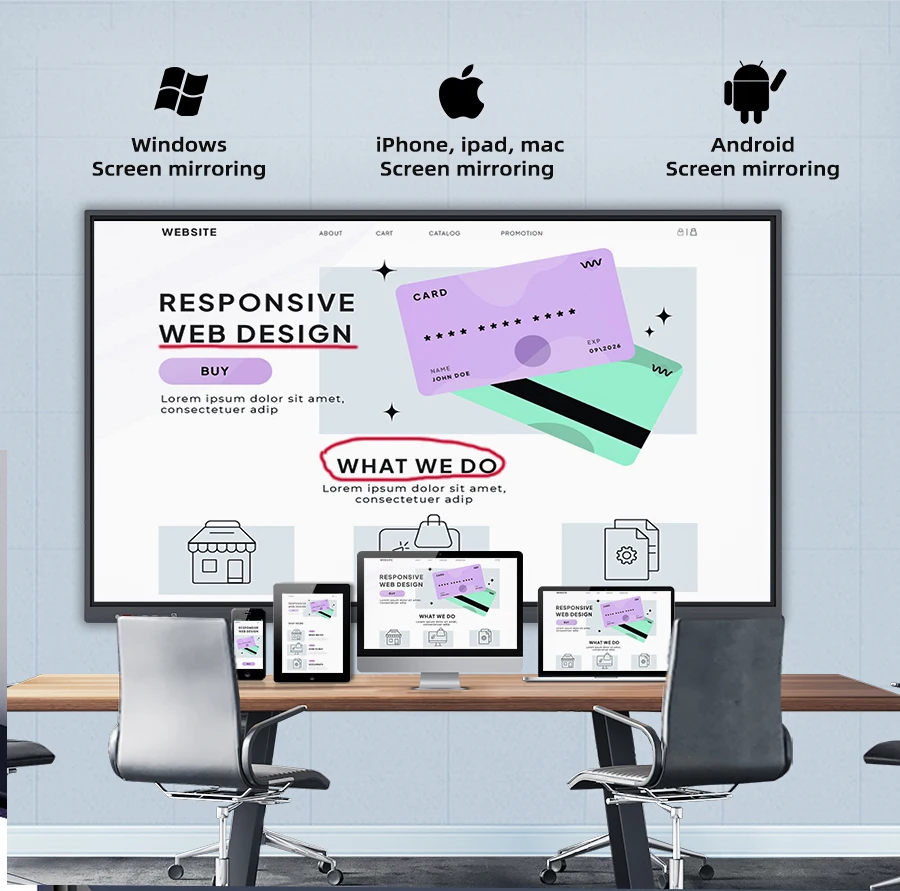 86 Inch 4K HD Touch Screen Dual System Digital Teaching Intelligent ...