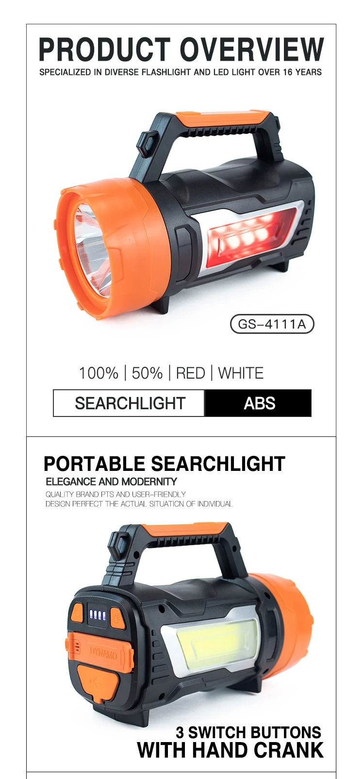 Wholesales Multifunction Handheld Spotlights Portable Led Searchlight ...