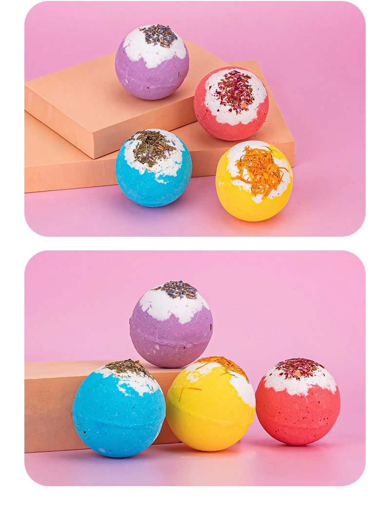 Colorful Explosion Natural Bubble Sea Bath Ball Salt Bomb With Dried ...