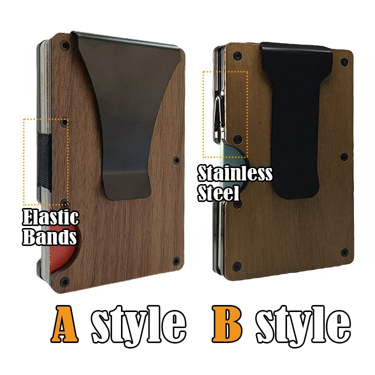 Minimalist Wallet For Men- Slim Aluminum Metal Money Clip Wallet Carbon ...