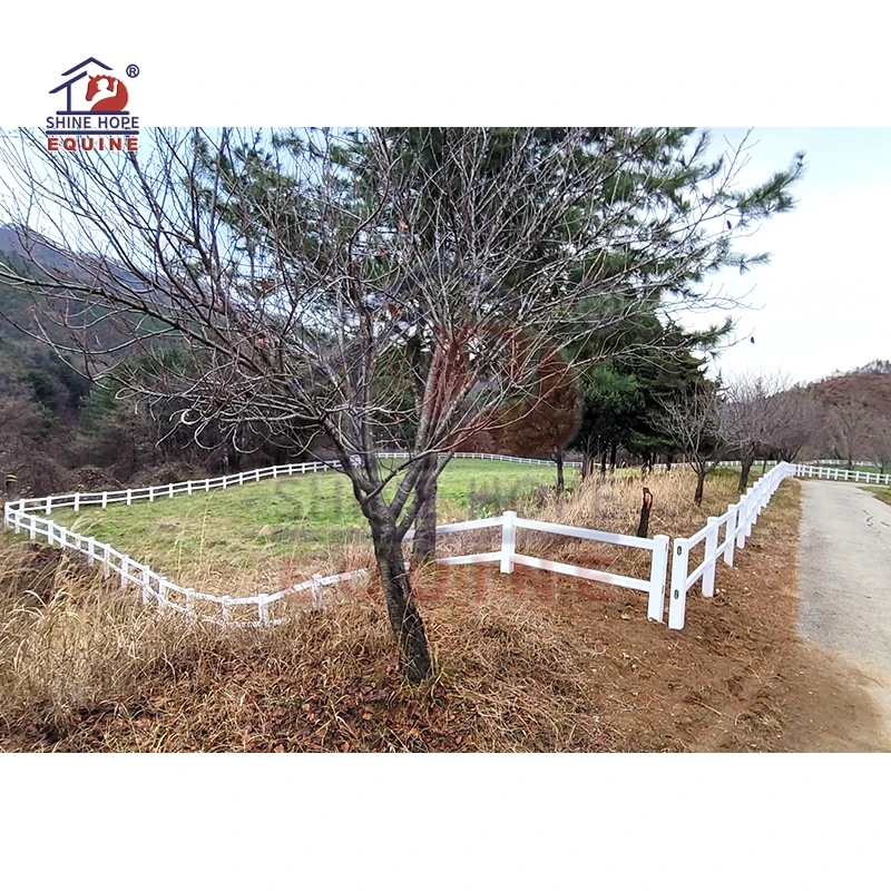 White PVC Farm Fence Post and Rail 2-4 Rails Horse Paddock Fence ...