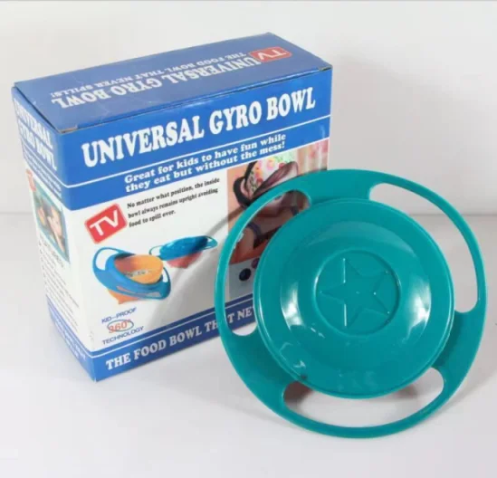 Custom Bowl Non-Spill Gyro Bowl 360 Degree Plastic Dishes