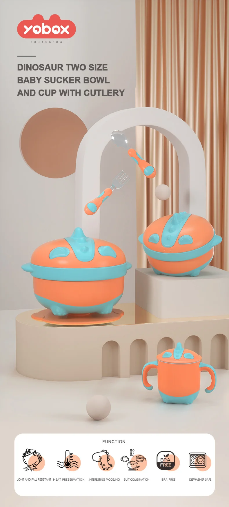 Stainless Steel Baby Feeding Bowl Set With Silicone Suction And Two ...