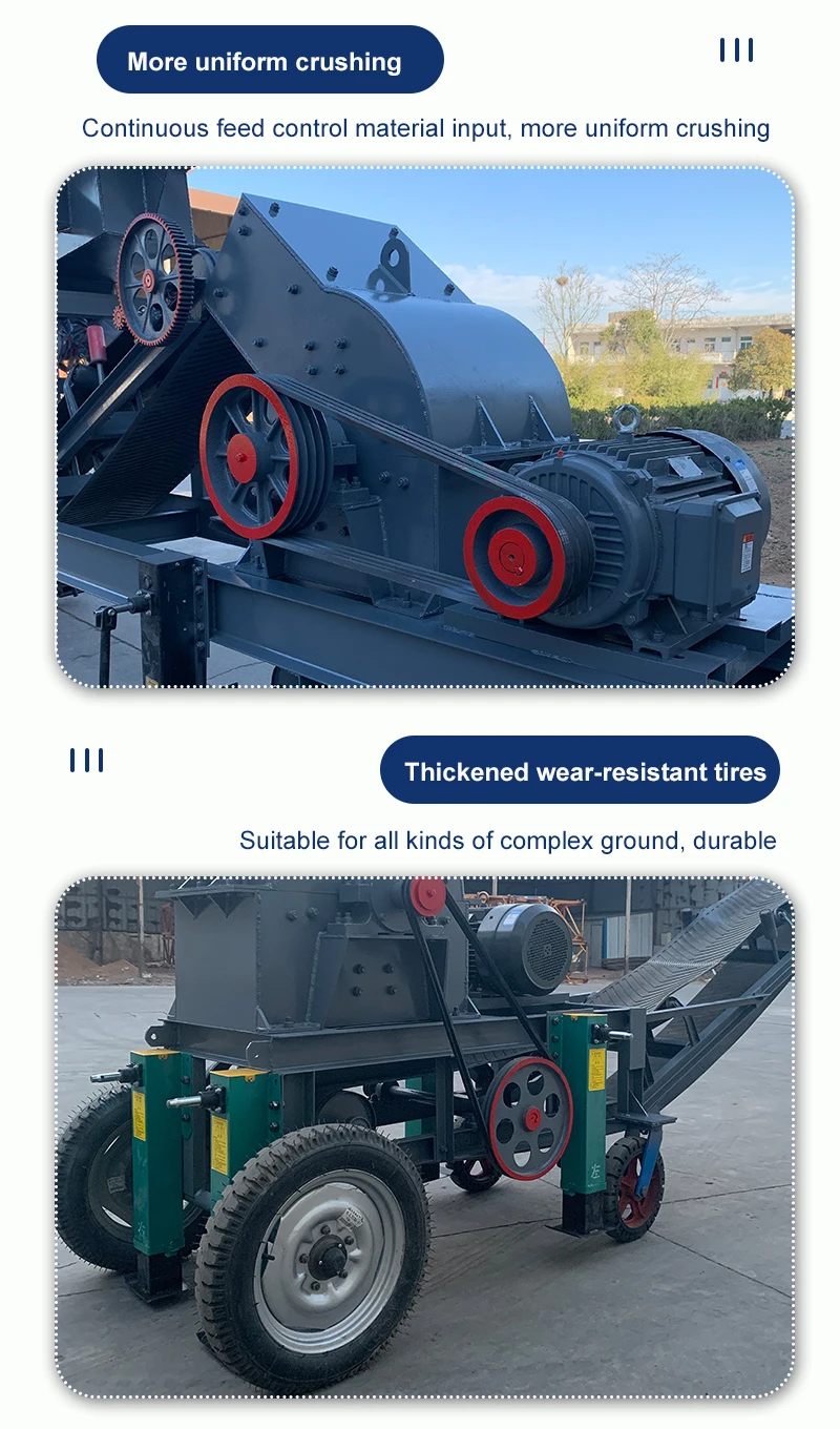 Small Soil Limestone Gypsum Hammer Mill Price Portable Gold Ore Hammer ...