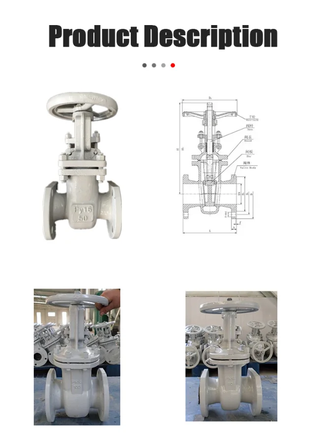 DN50 DN80 DN100 DN150 Manual Flange Gate Valve for High Temp