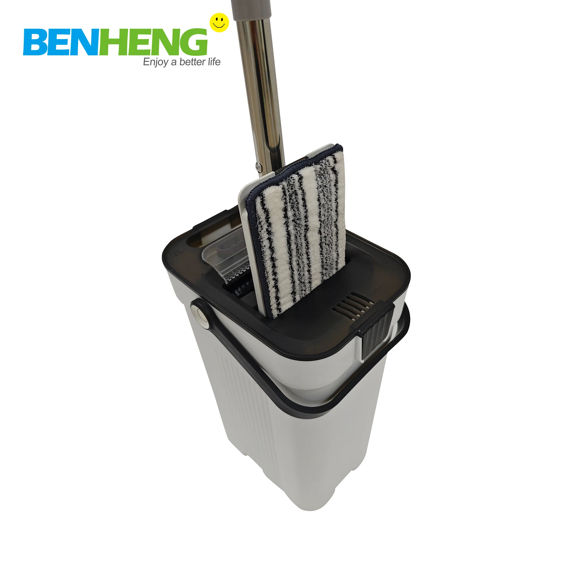 Smart Mops New Flat Mop Bucket with Clean and Dirty Water Separated, 3 ...