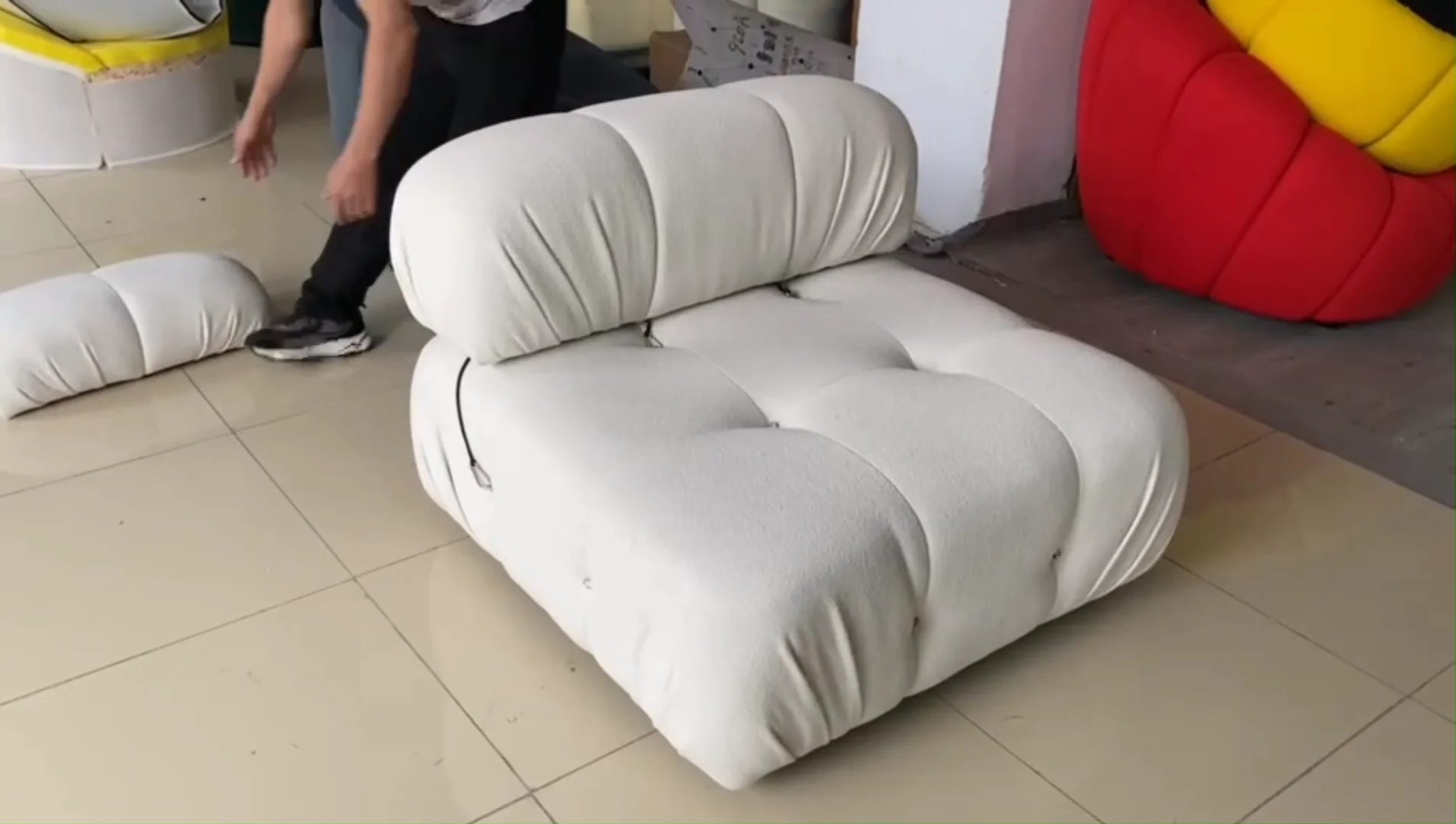 French Style Modern White Loveseat Comfortable Mario Bellini Sofa ...