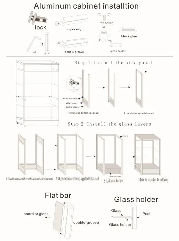 Lighted All Glass Retail Display Case with Shelves & Storage