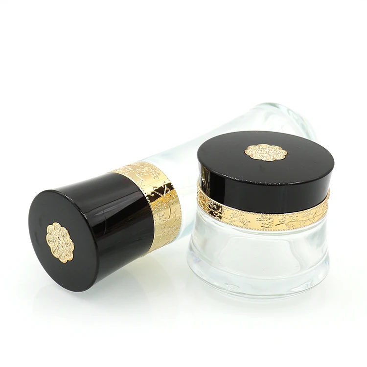 High Quality Luxury Refillable Clear Glass Cosmetic Cream Jar Cream ...