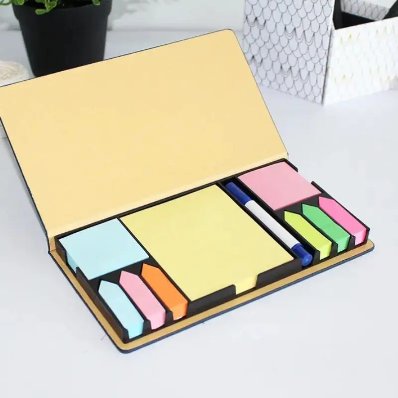 Wholesale Multi-color Sticky Note Set Rectangular Desktop Hard Cover ...