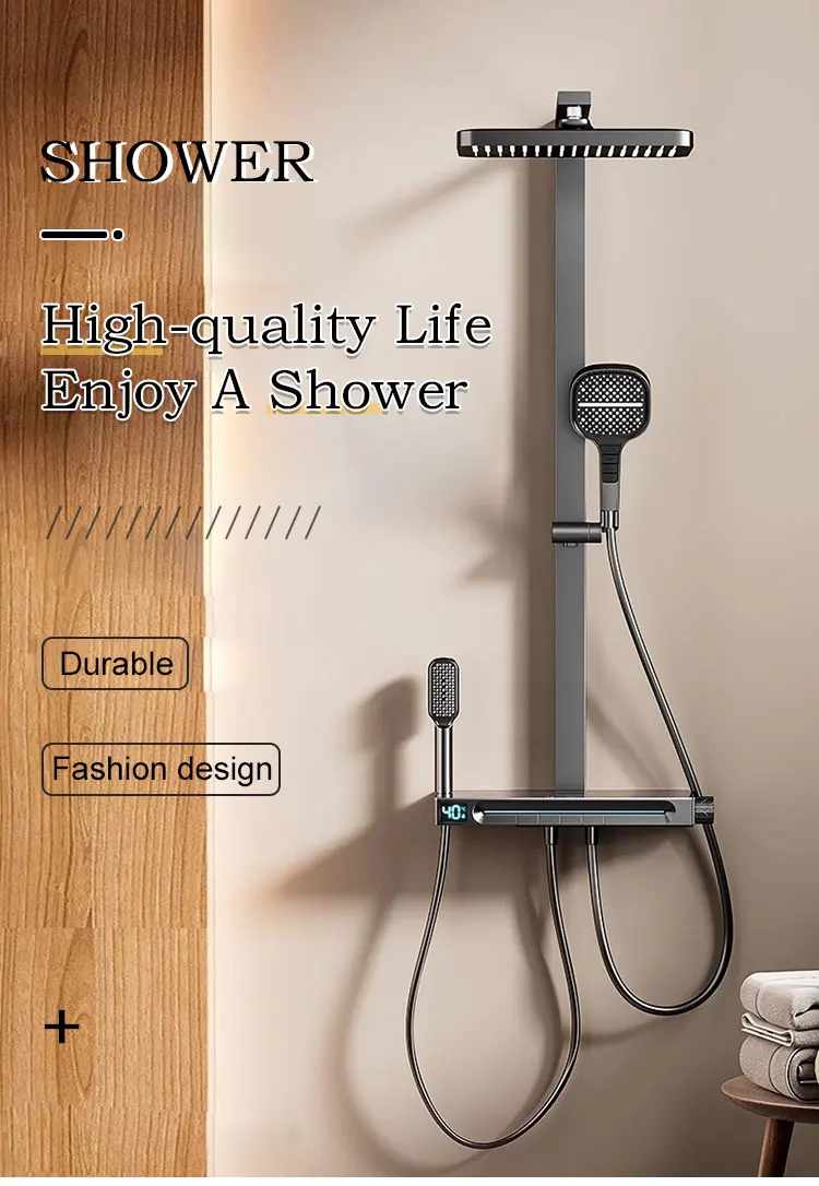 Square Shower System Save Water Column Faucet Mixer Set Intelligent ...