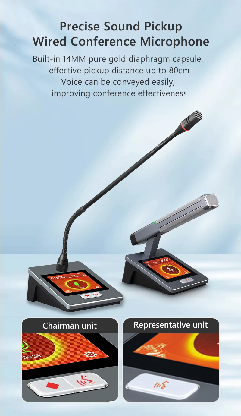 Oem Touchscreen Meeting Room System Multi Mics Hand In Hand Wired ...