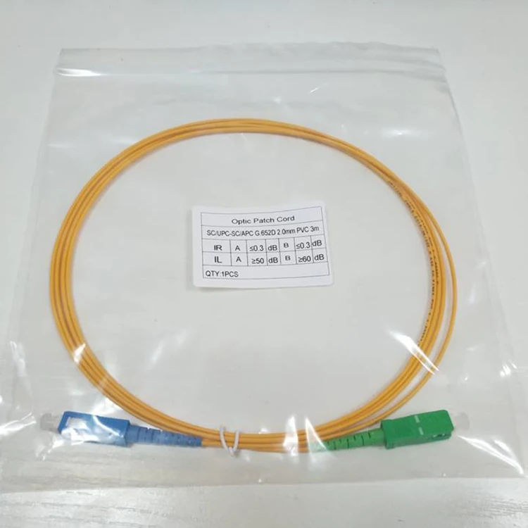 Sc/apc To Sc/apc Singlemode 3m Simplex Lszh Sfp Fiber Optic Patch Cord ...