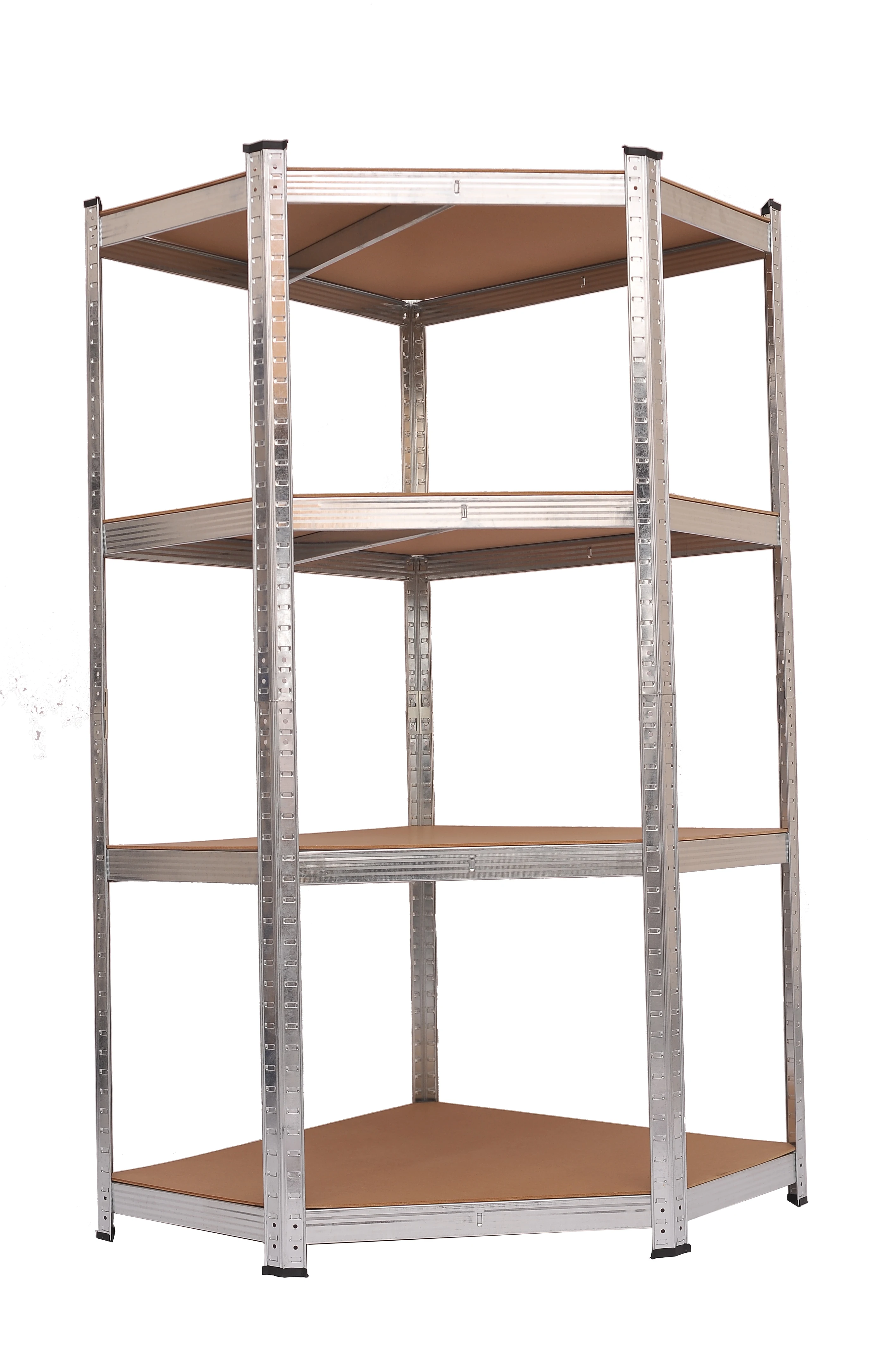 Heavy-Duty 5-Layer Boltless Steel Corner Shelf Galvanized Industrial ...