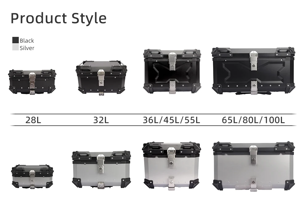 45L Universal Quick Release Top Case for Motorcycle Tail Boxes