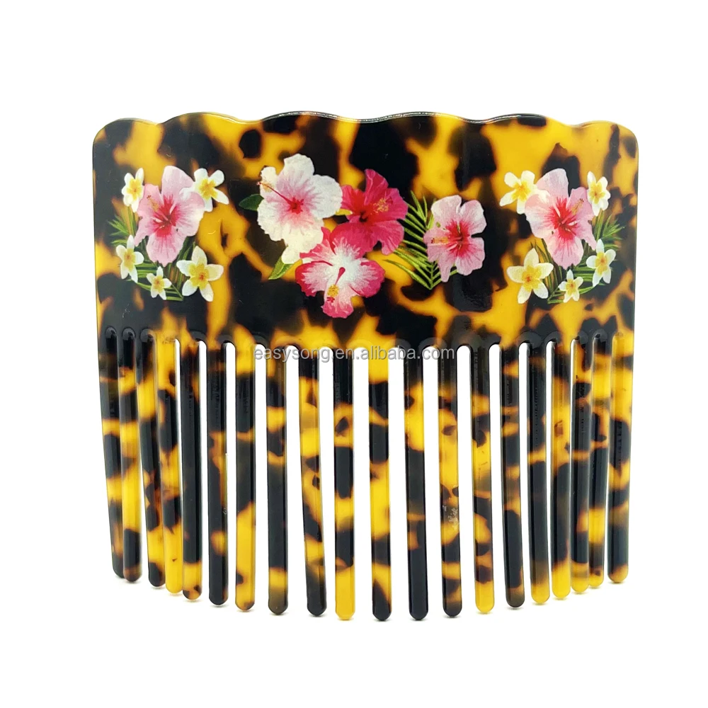 Flower Printed Hair Combs - Stylish & Versatile Accessories